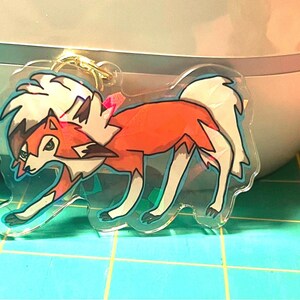 Pokémon Dusk Lycanroc Acrylic Holographic Keychain - Etsy