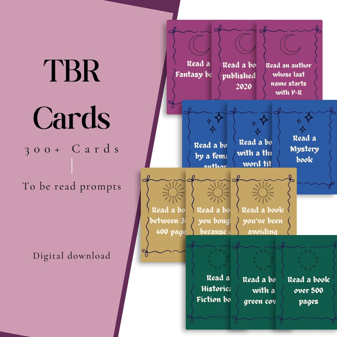 300+ Printable TBR Jar Prompts | Celestial Reading Challenge Cards - Etsy