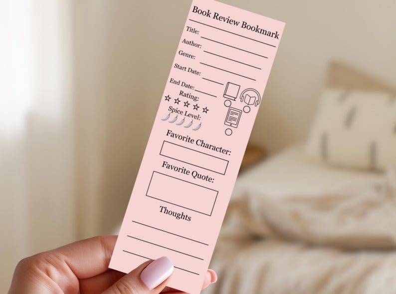 Book Review Printable Bookmarks |stylish Reading Tracker | Digital ...