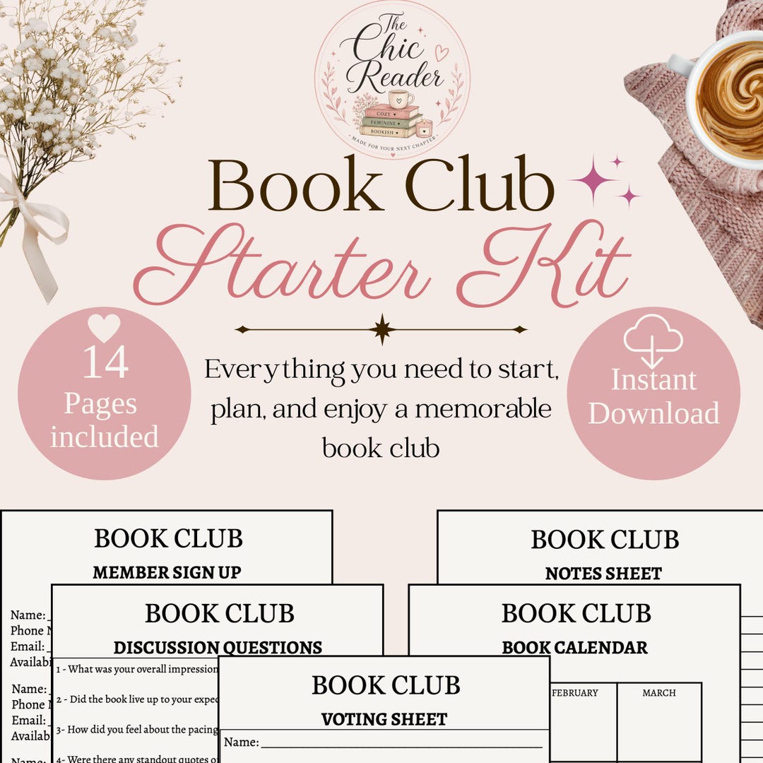Book Club Starter Kit Printable | Book Club Planner & Discussion ...