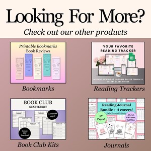 Reading Tracker Bookmark Bundle | Printable Book Tracking Gift for Book ...
