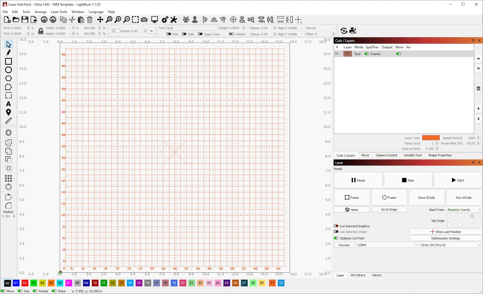 Lightburn Laser Grid Set for Ortur Laser Master | 400mm X 400mm | 15" X ...