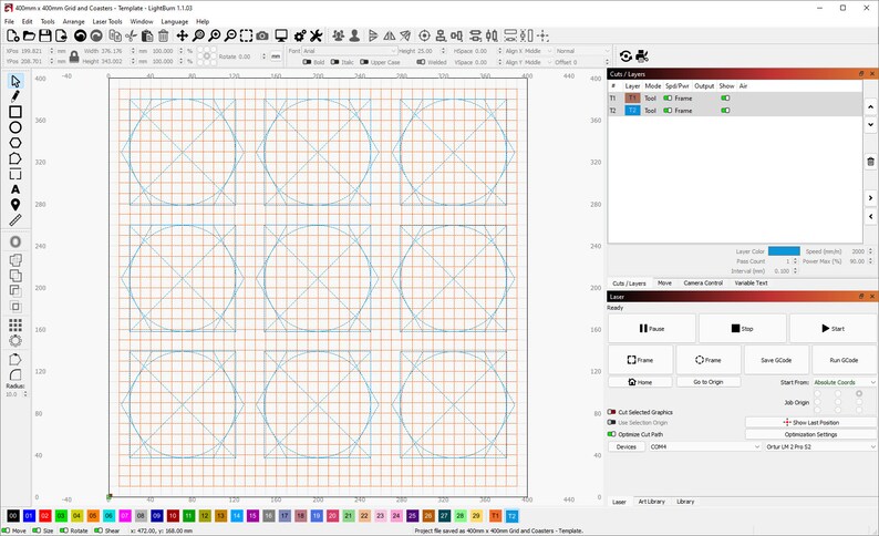 Lightburn Coaster Template Set | Circle Coasters | Square Coasters ...