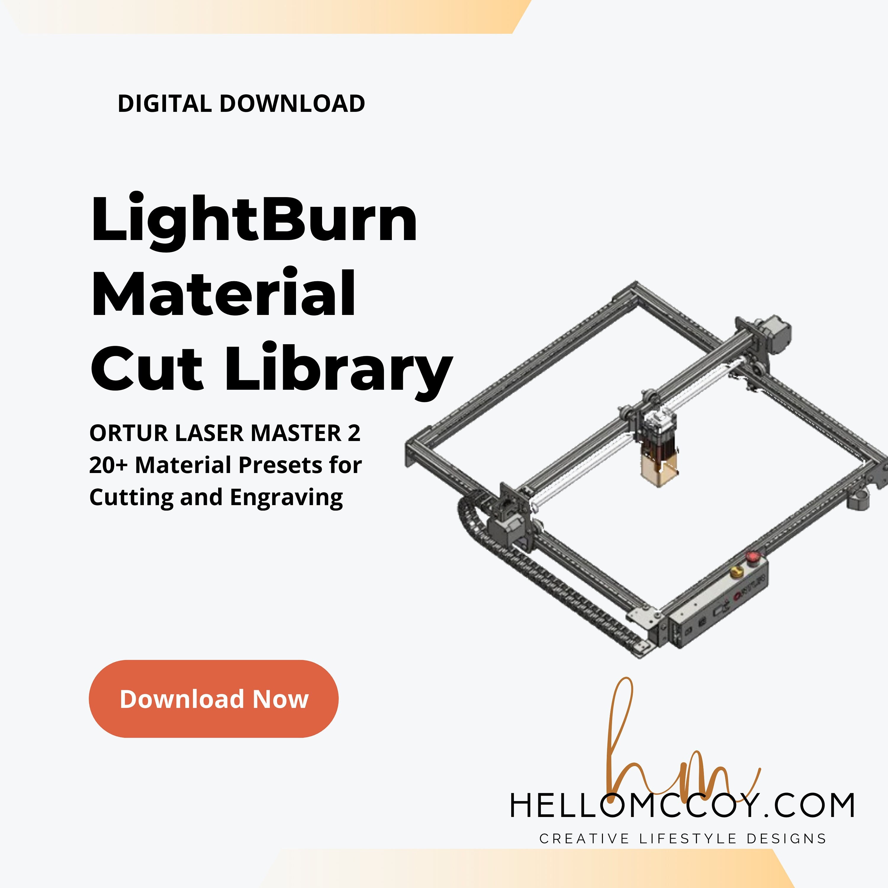 ORTUR Laser Master 2 Lightburn Material Cut Library | 20+ Material ...