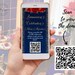 Qr Code Rsvp Quinceanera Invitation Navy Blue, Gold, Red Roses ...