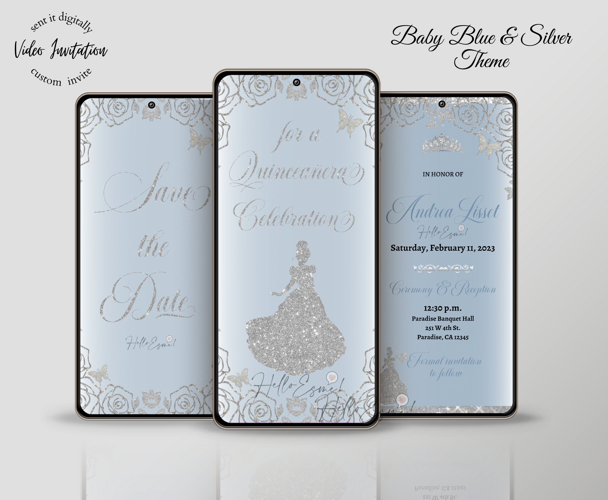 Custom Video Invitation With 3 Pages Quinceañera Invitation - Etsy