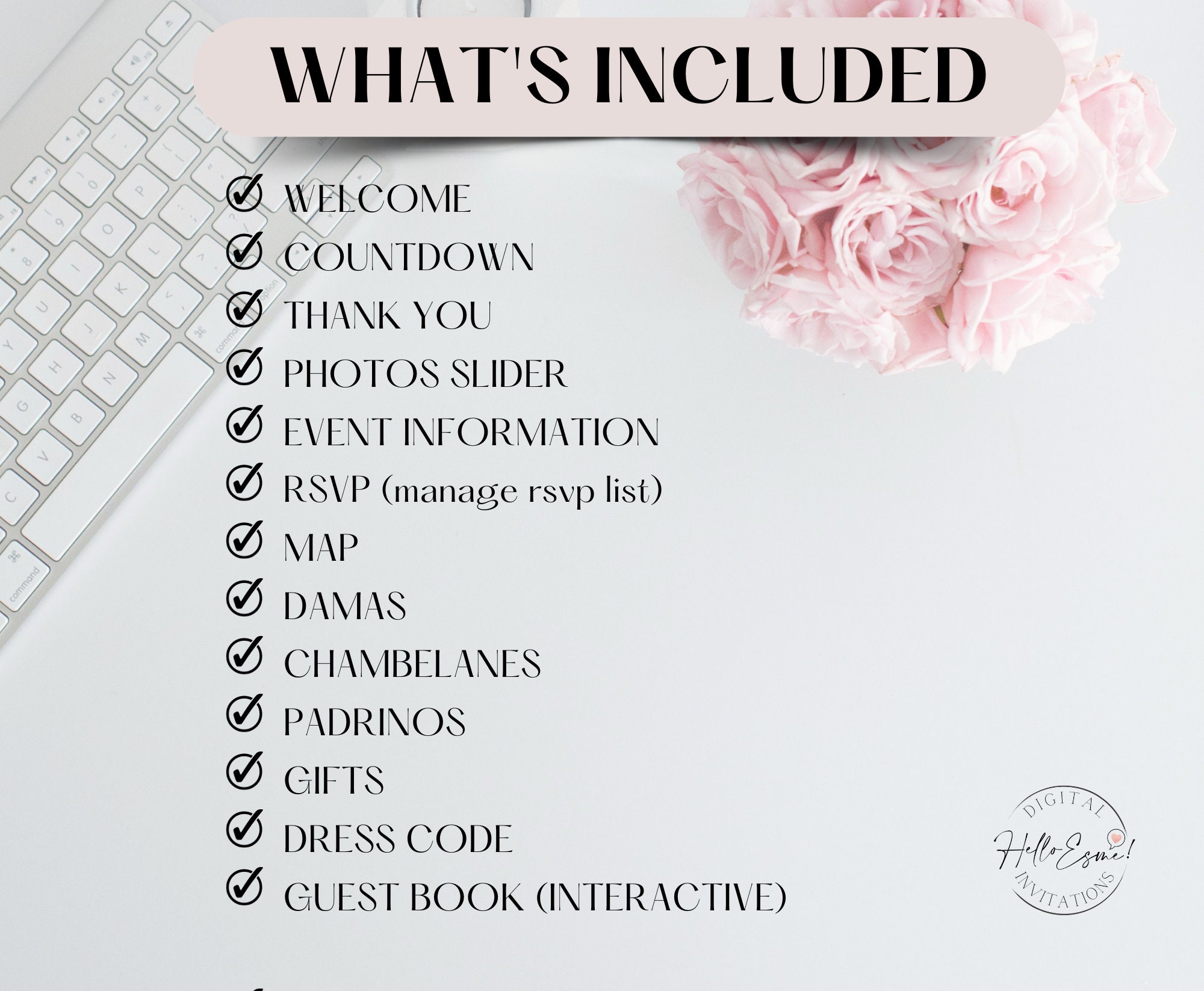 Qr Code Rsvp Quinceanera Invitation Navy Blue, Gold, Red Roses ...