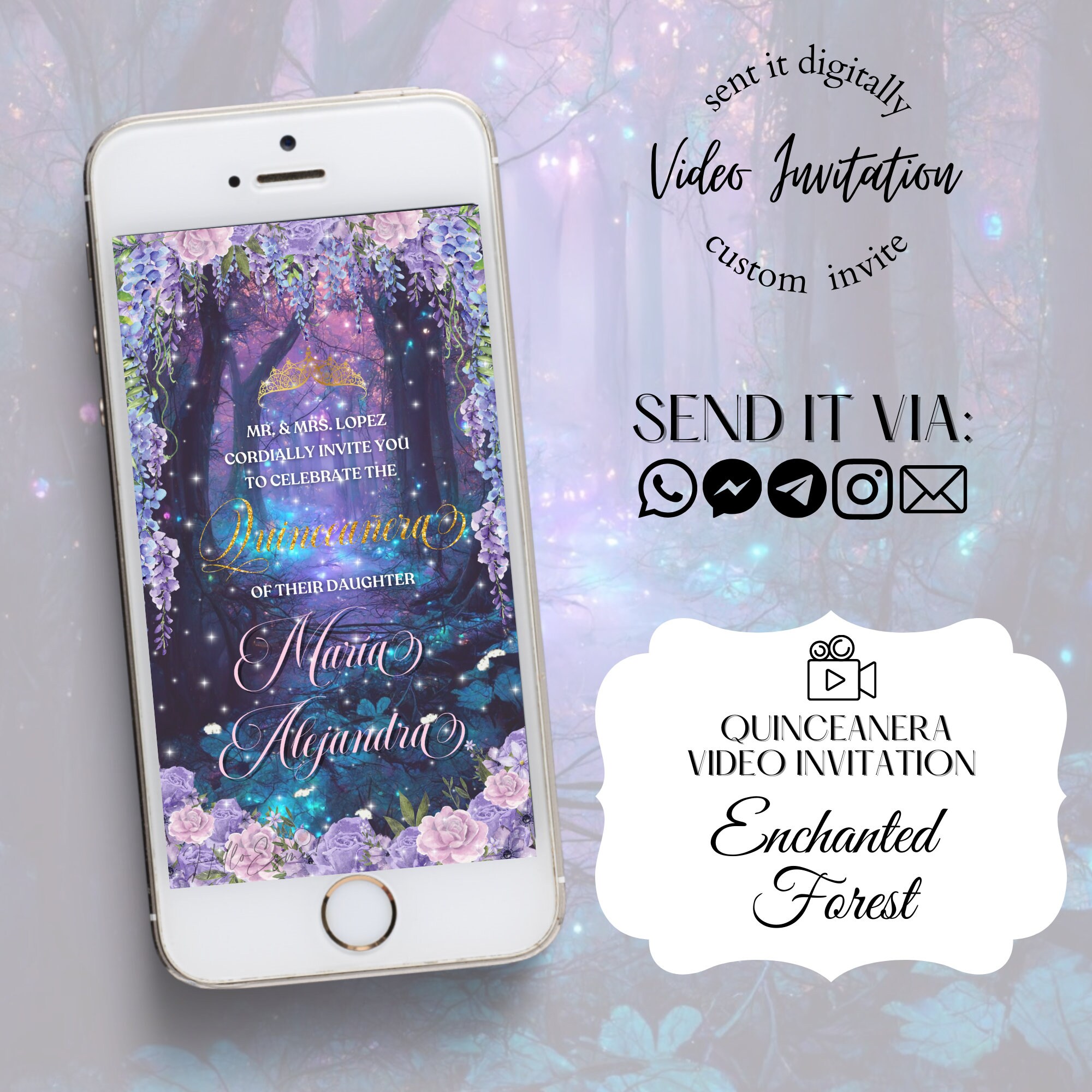 Enchanted Forest Invitation, Quince Invitations, Fairy Invitation ...