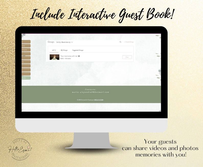 Sage Green Quinceanera Invitation, Online Rsvp QR CODE, Digital ...