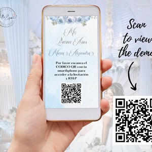 Light Blue and Silver Quinceanera Invitation Website, Rsvp Website ...