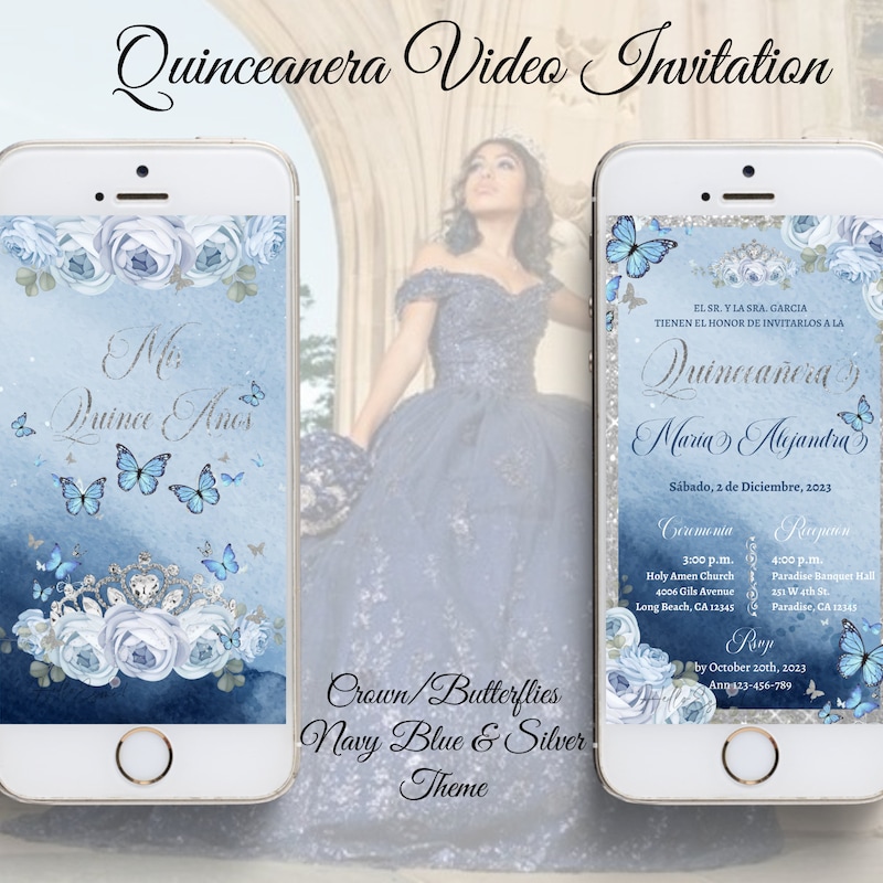 Navy Blue Invitation - Etsy