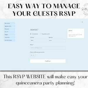 Light Blue and Silver Quinceanera Invitation Website, Rsvp Website ...