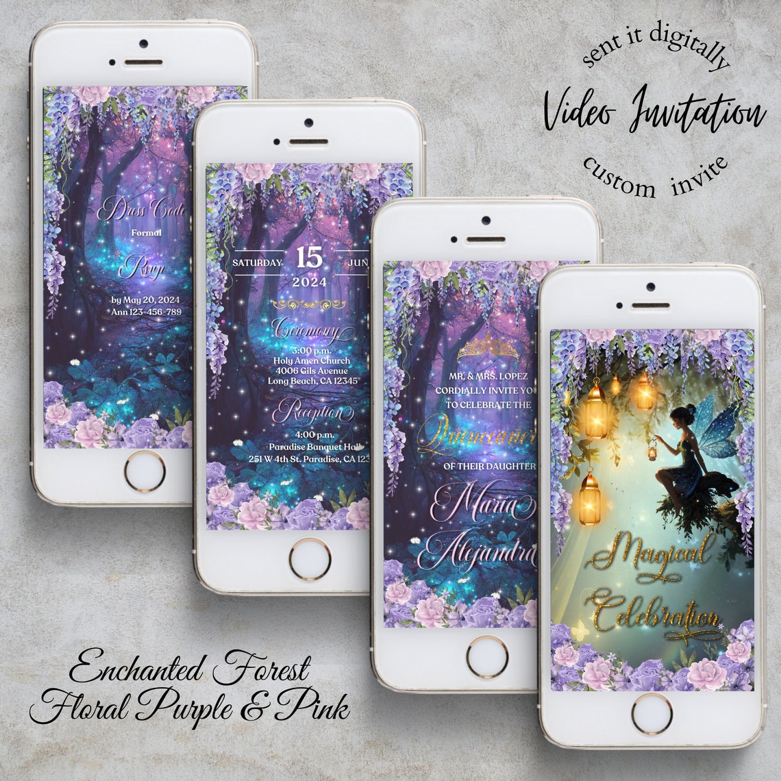 Xv Años Invitation, Enchanted Forest Invitation, Quince Invitations ...