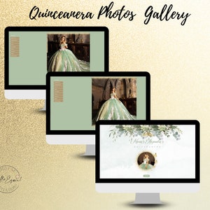 Sage Green Quinceanera Invitation, Online Rsvp QR CODE, Digital ...