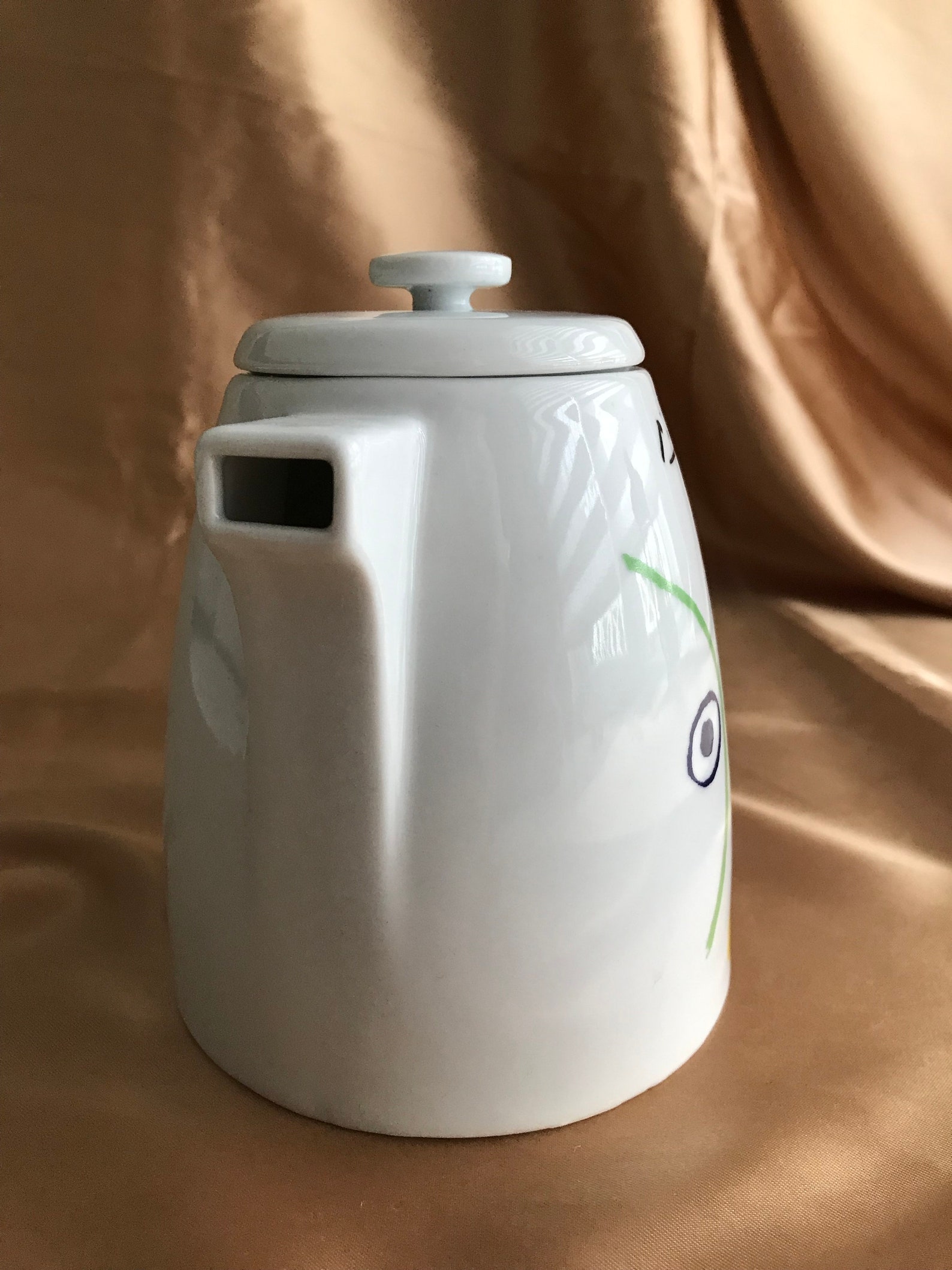 Teapot, Porcelain Picasso Pattern Manifactured MMI by Tognana, Ceramic ...