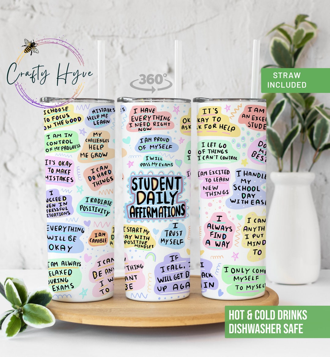 Student Daily Affirmation Tumbler, Nursing Student Affirmations Tumbler ...