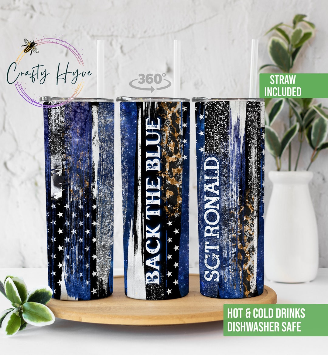 Back the Blue Tumbler Personalized, Police Retirement Gift, Back the ...