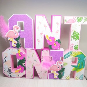 Flamingo 3D Letters Tropical Party Decorations Flamingo Birthday Party ...