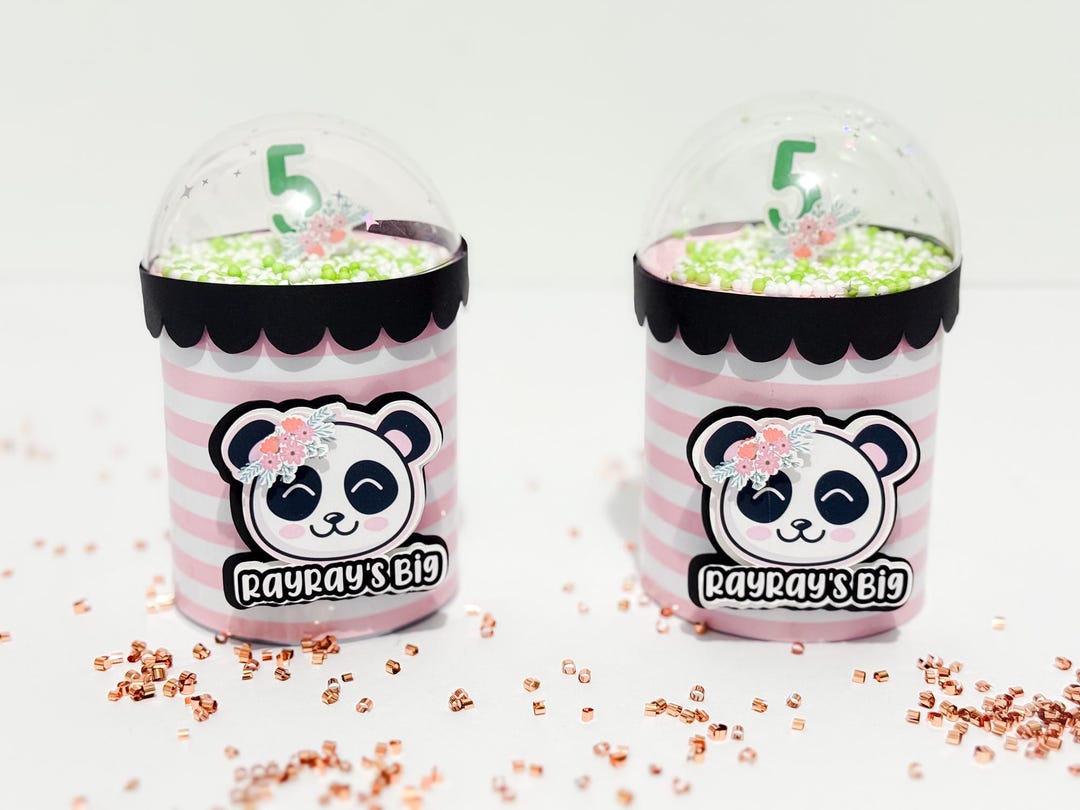 Custom Panda Pringles Favor – Girl Birthday Party Can With Dome Topper ...