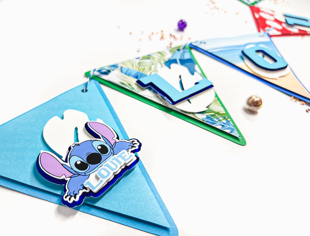 Stitch Happy Birthday Banner Stitch Theme Party Decorations Lilo and ...