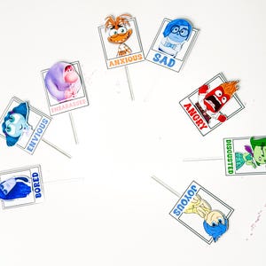 Inside Out Cupcake Toppers for Birthday Party | Inside Out 2 Party ...