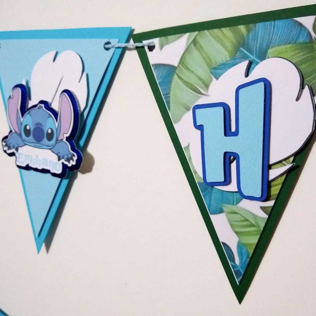 Stitch Happy Birthday Banner Stitch Party Decorations Lilo and Stitch ...
