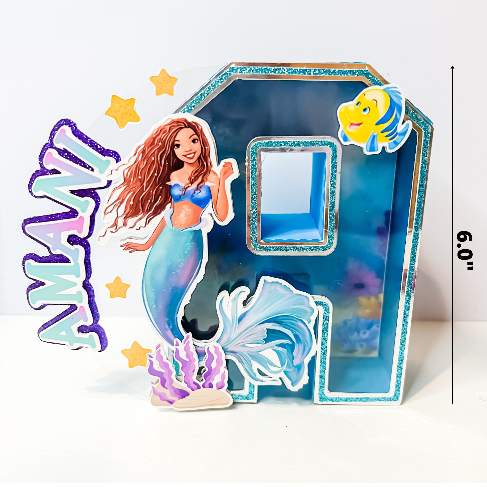 Little Mermaid 3D Letter or Number Black Ariel Inspired Party ...