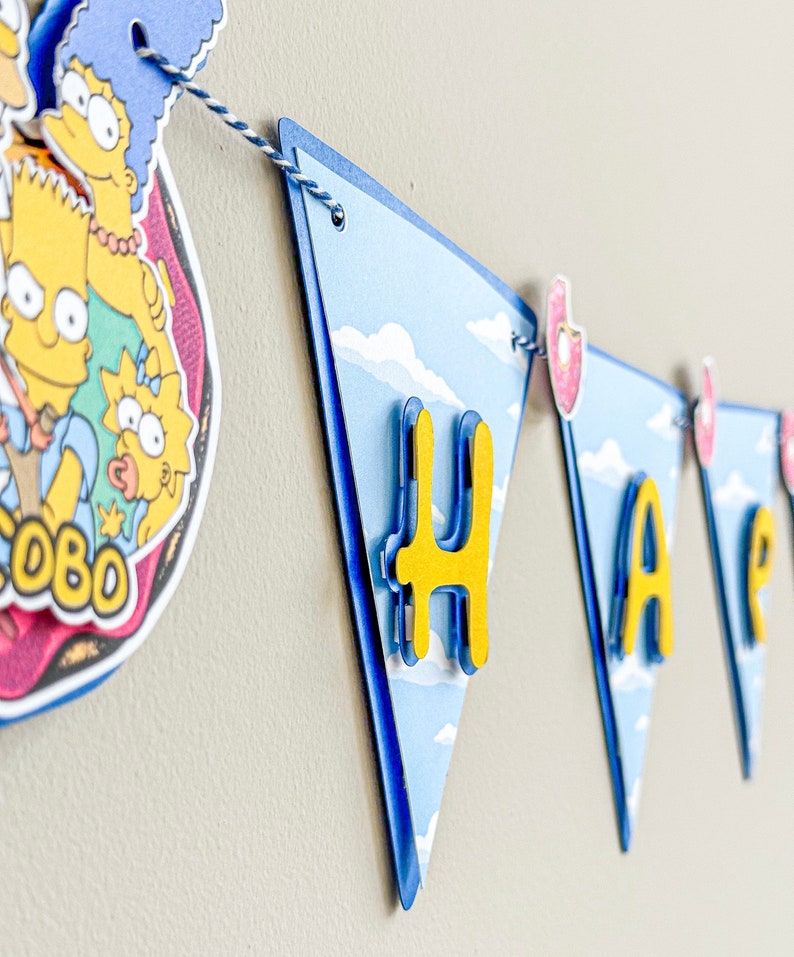 The Simpsons Birthday Banner the Simpsons Party Decorations - Etsy