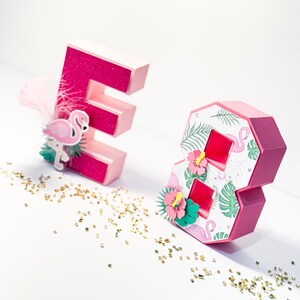 Flamingo 3D Letter or Number - Custom Personalized Tropical Party ...