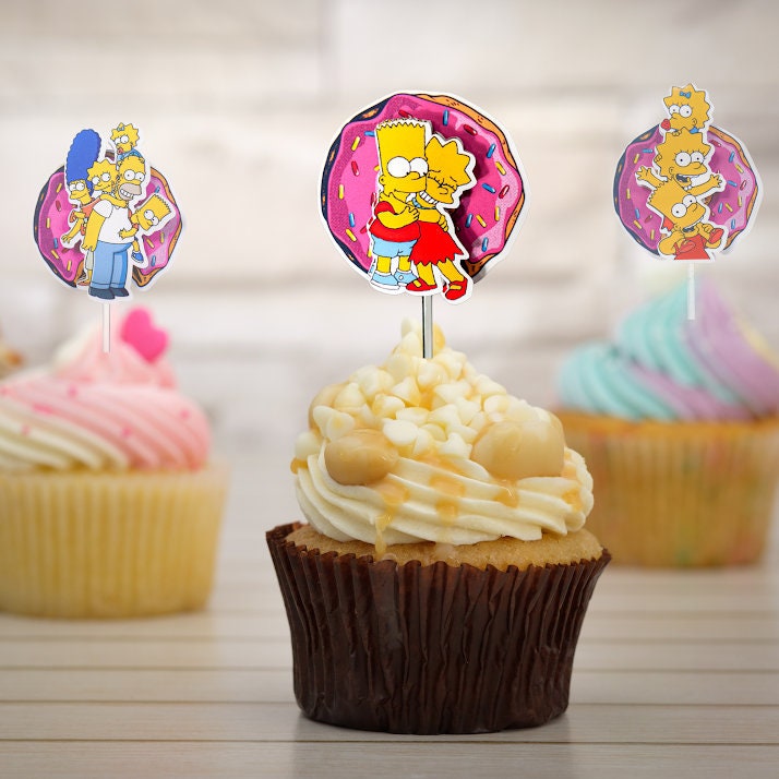 Simpsons Cupcake Toppers, the Simpsons Party Decorations, Simpsons ...