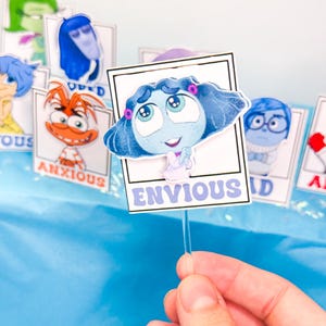 Inside Out Cupcake Toppers for Birthday Party | Inside Out 2 Party ...