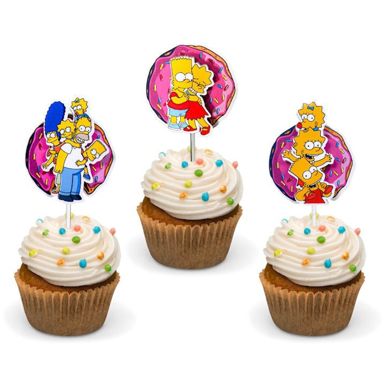 Simpsons Cupcake Toppers the Simpsons Party Decorations - Etsy