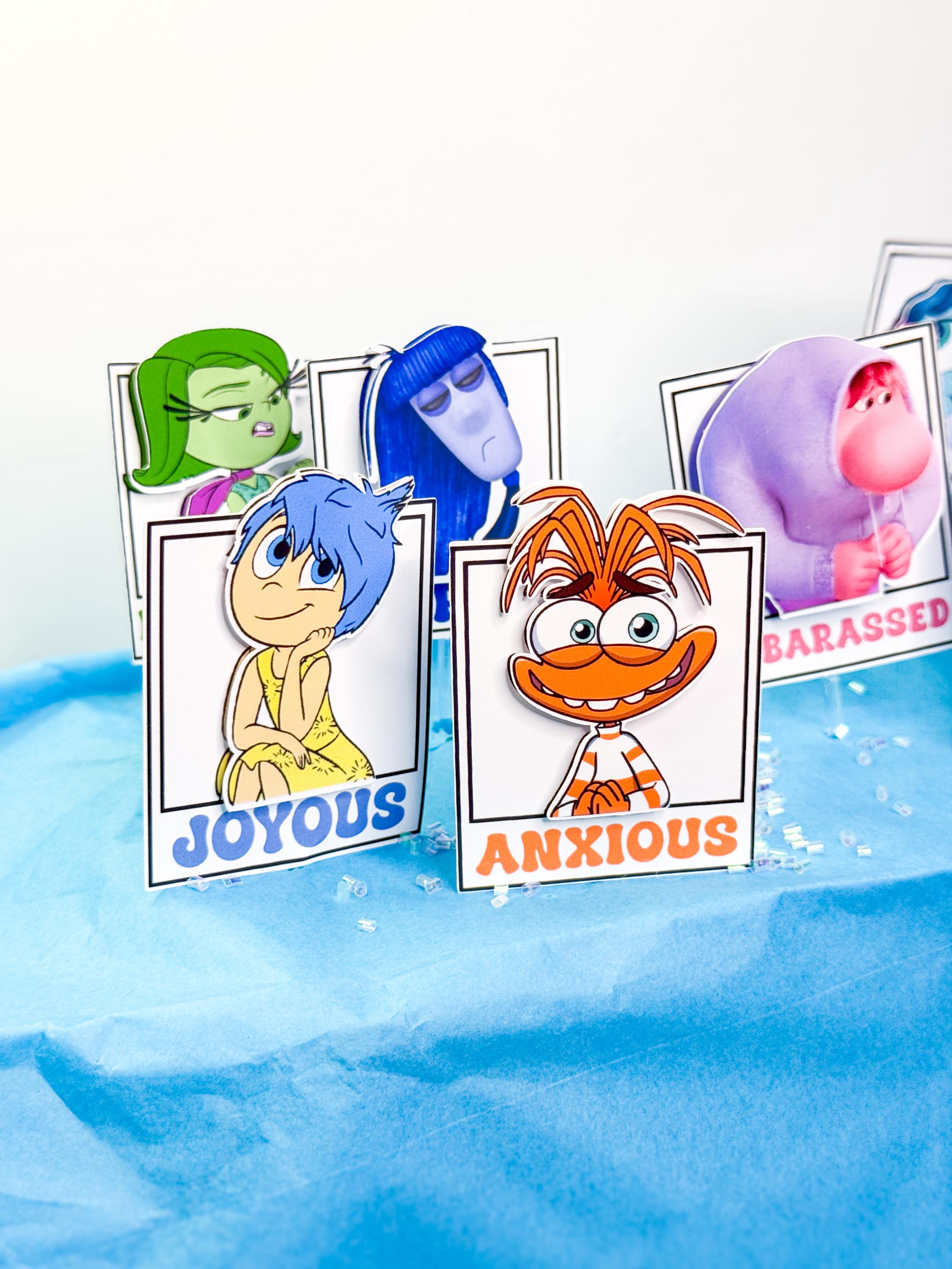 Inside Out Cupcake Toppers for Birthday Party | Inside Out 2 Party ...