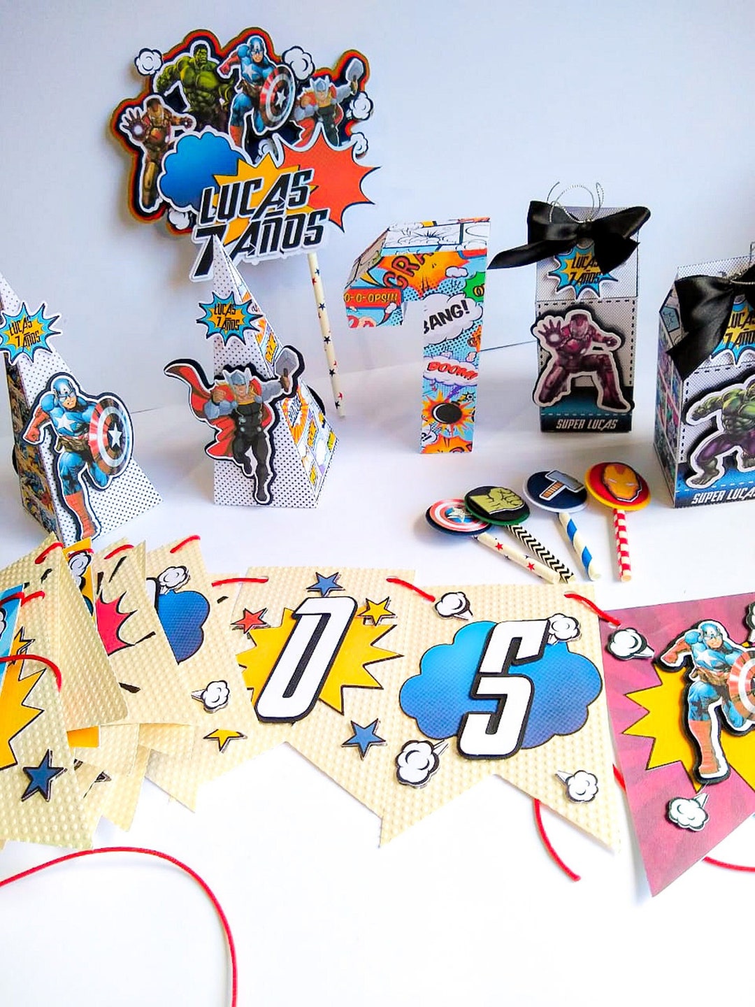 Comic Book Superhero Birthday Decorations Handmade Party Set With ...