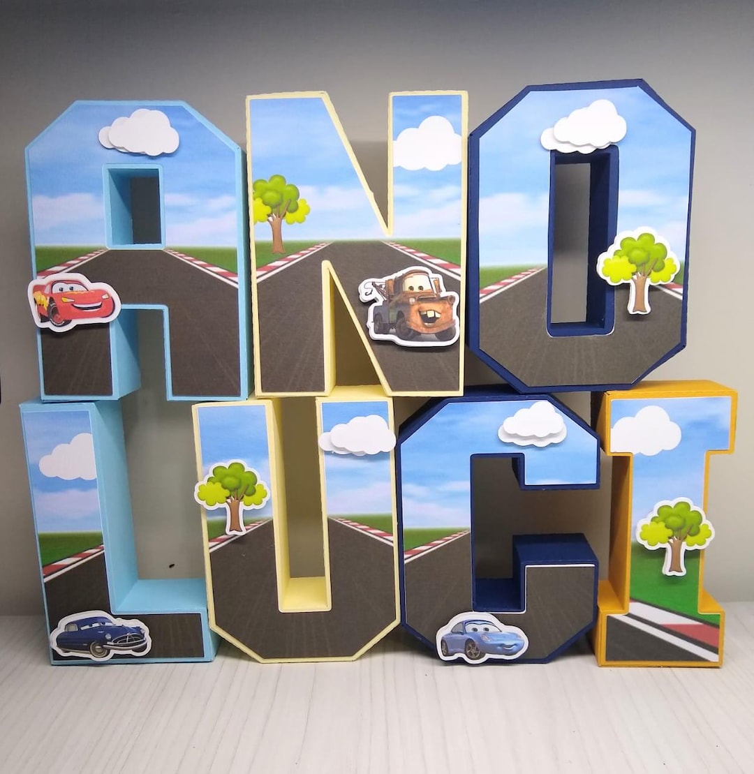 Cars 3D Letters | Personalized Cars Party Decorations | Lightning ...