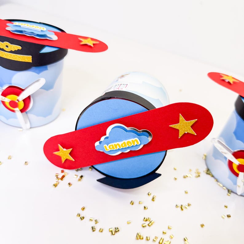 Airplane Party Favor Can – Custom Pilot Snack Tubes for Time Flies ...