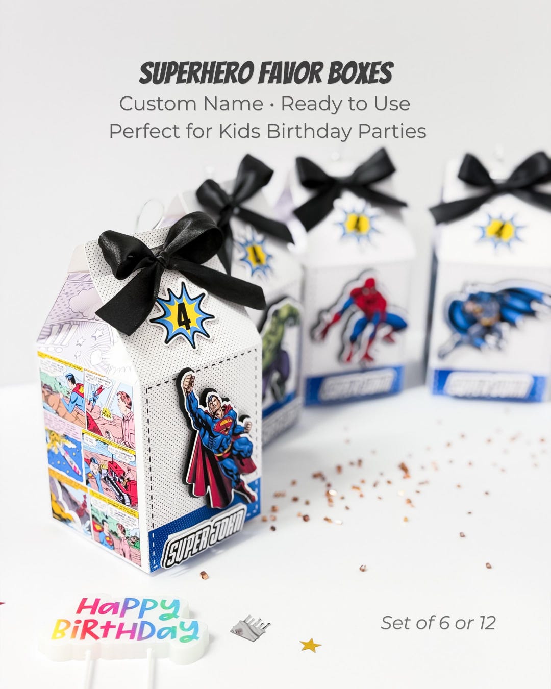 Marvel Avengers Retro Comic Superhero Favor Box Birthday Party ...