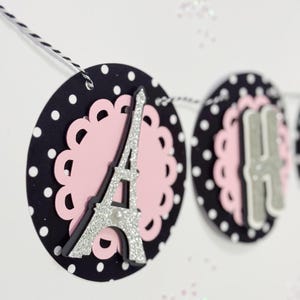 Pink Paris Eiffel Tower Birthday Banner | Personalized Paris Party ...