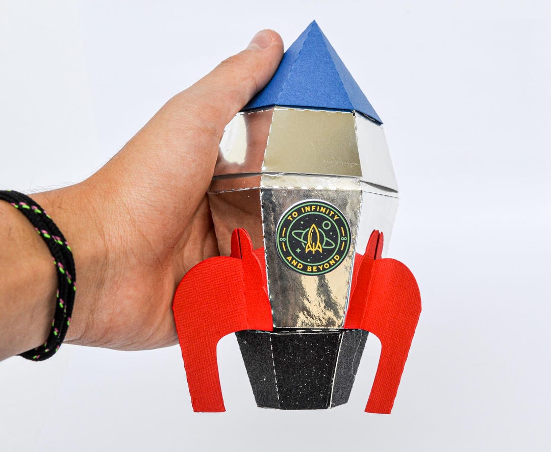 Rocket Favor Box, Outer Space Birthday Party Favors, Space Theme ...