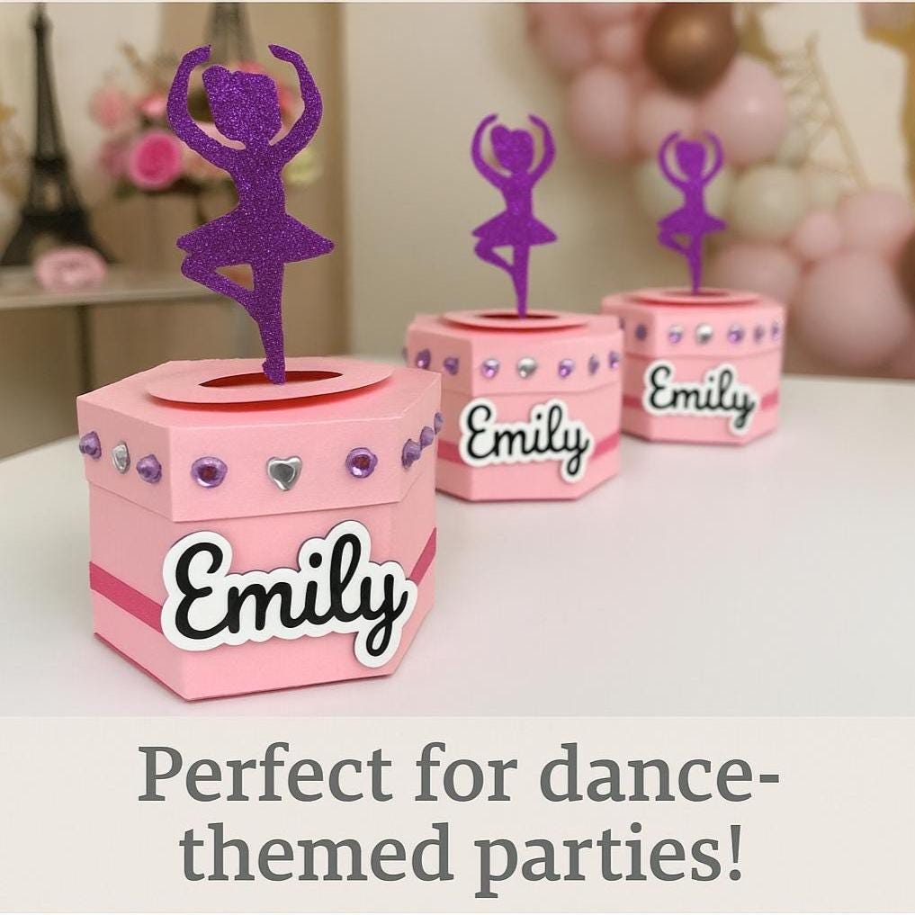 Ballerina Favor Box – Pink Tutu Ballet Birthday Party Treat Box for ...