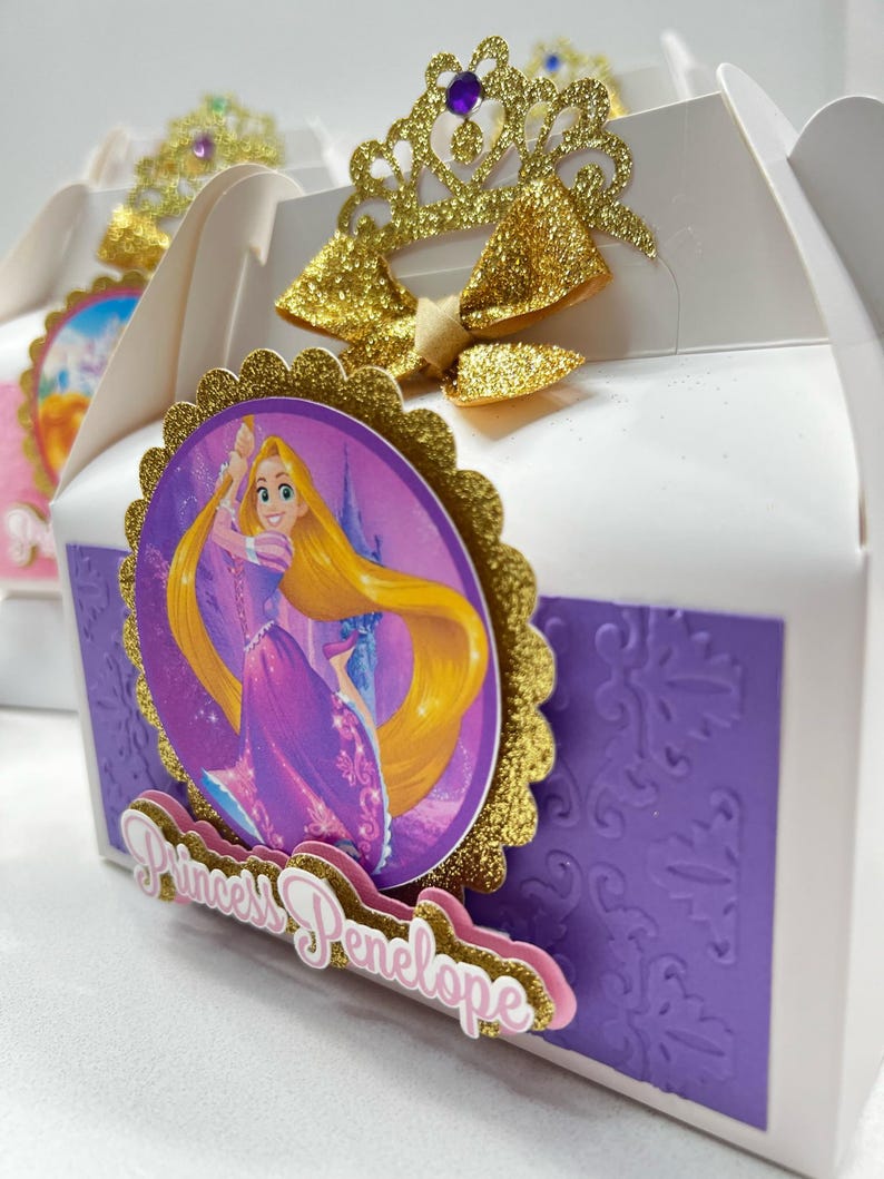 Children’s Party Favor Box Party Princess Personalized Luxe Crown and ...