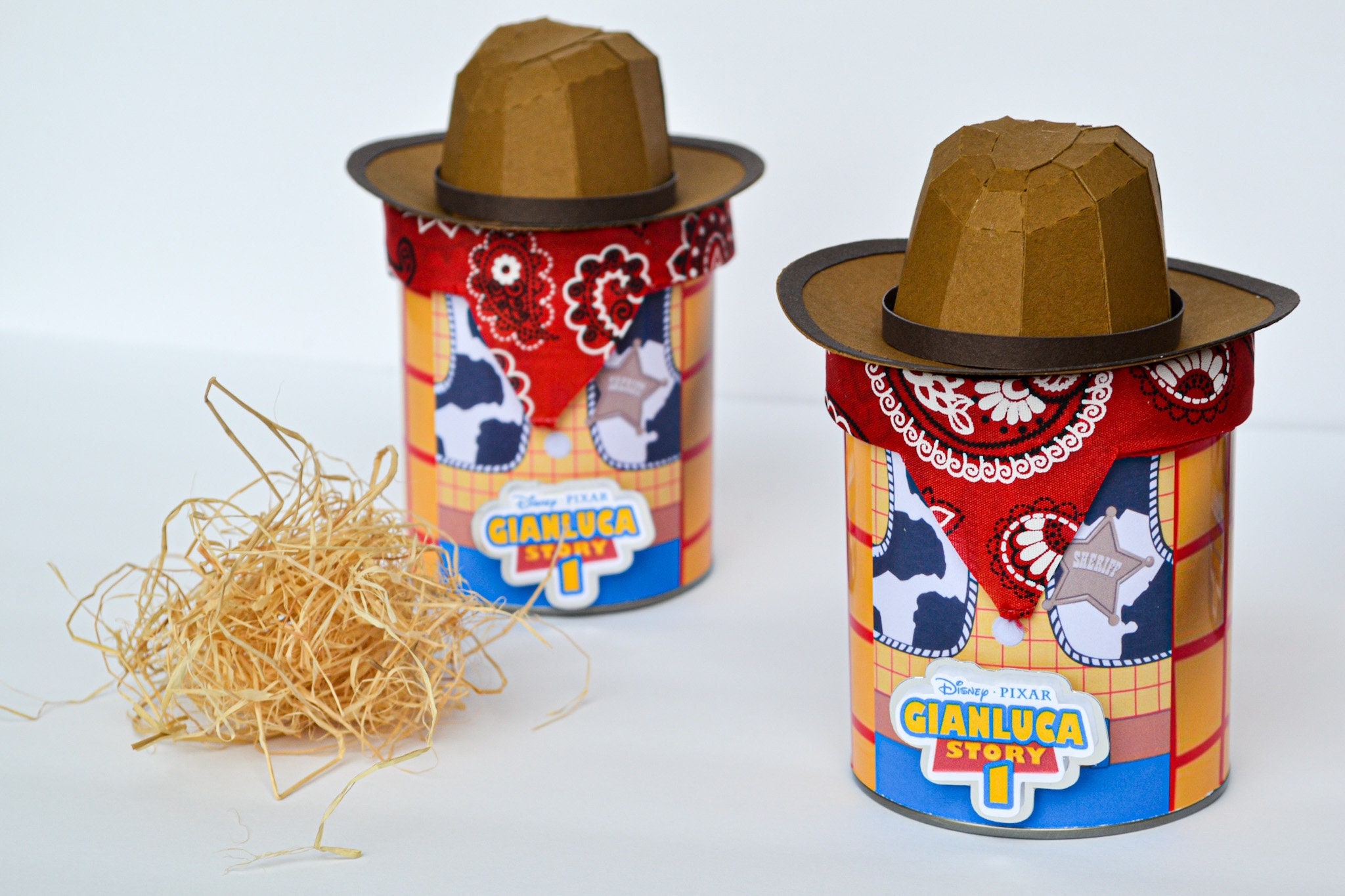 Woody Pringles Favor Can – Cowboy Party Snack Can With Hat & Bandana ...