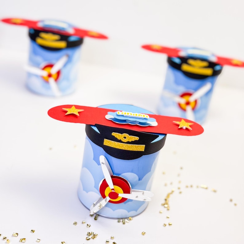 Airplane Party Favor Can – Custom Pilot Snack Tubes for Time Flies ...