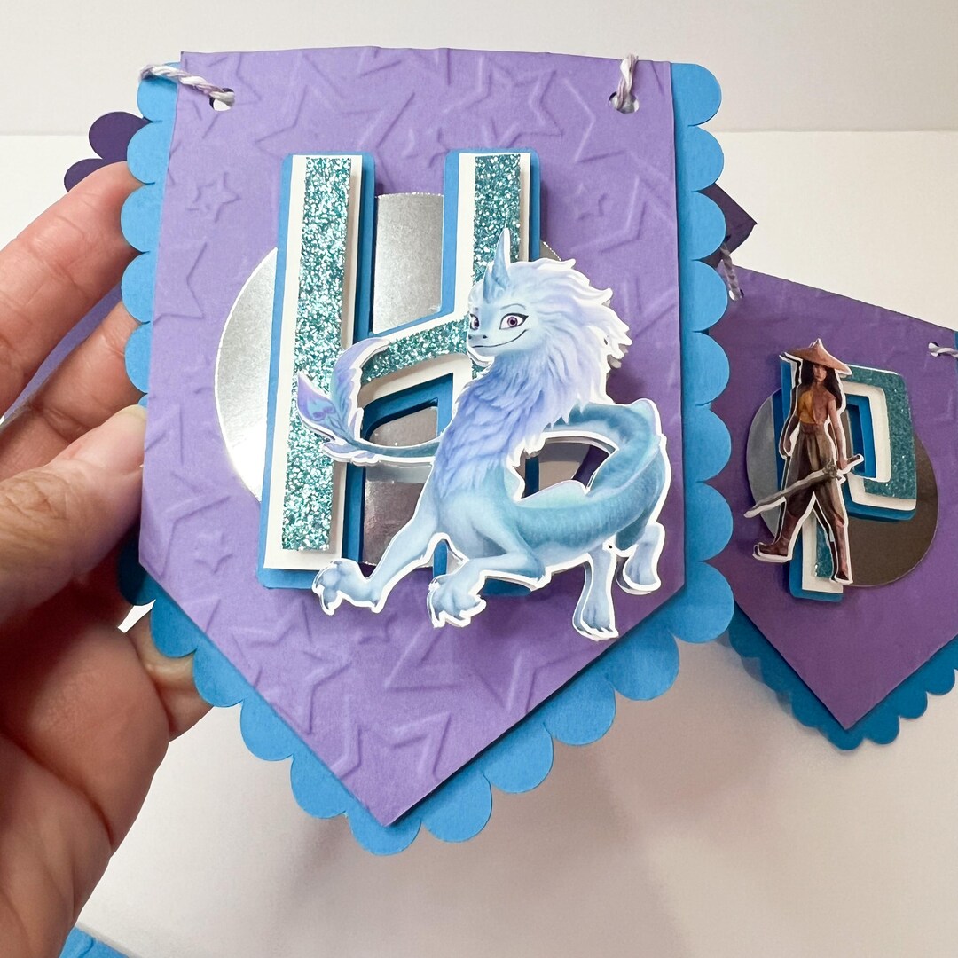 Raya and the Last Dragon Happy Birthday Banner, Raya Party Decorations ...