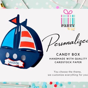 Personalized Nautical Candy Box - Sailboat Party Favor - Anchor Baby ...