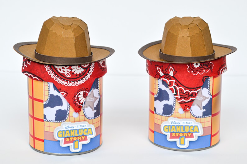 Woody Pringles Favor Can – Cowboy Party Snack Can With Hat & Bandana ...