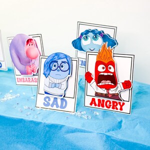 Inside Out Cupcake Toppers for Birthday Party | Inside Out 2 Party ...