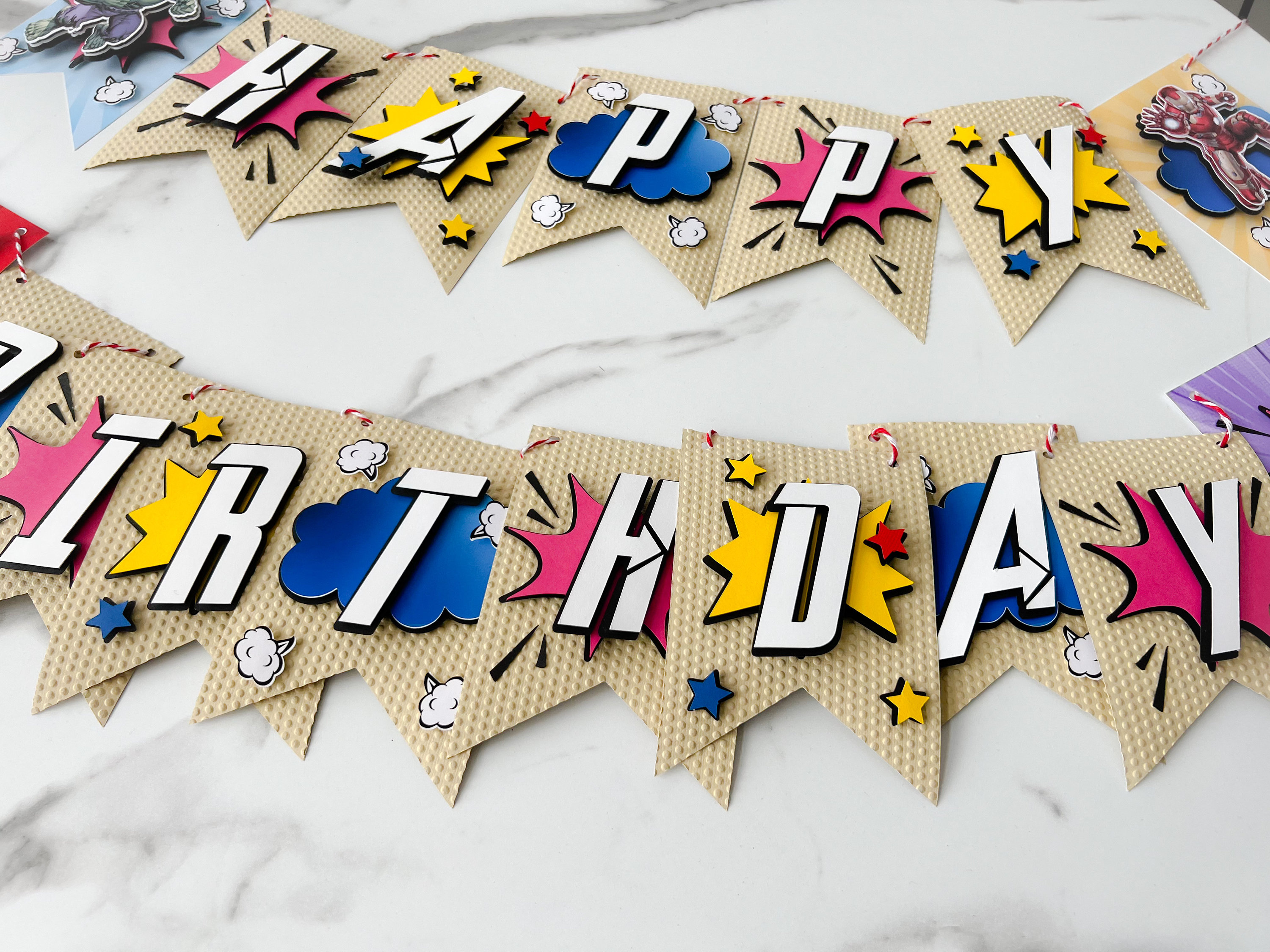 Comic Book Happy Birthday Banner, Superhero Party Decorations - Etsy