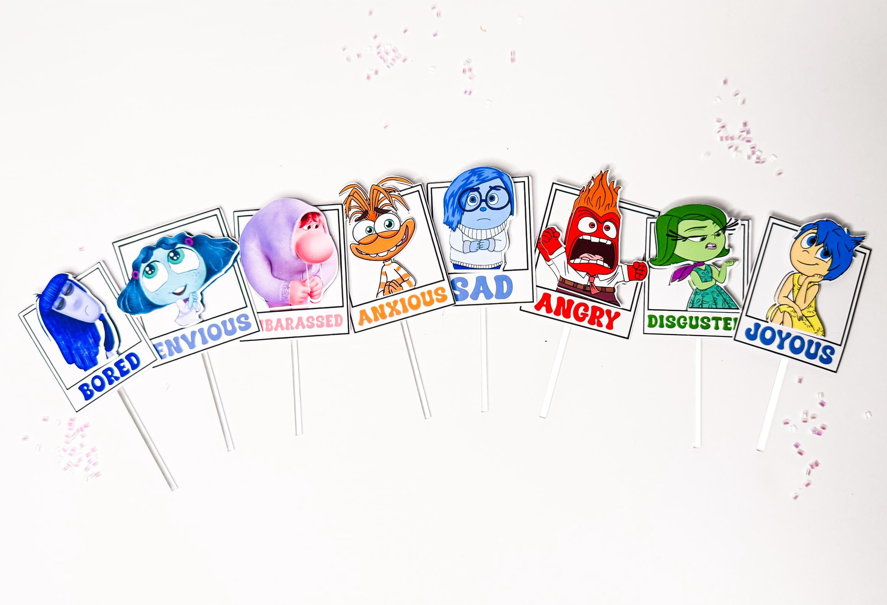 Inside Out Cupcake Toppers for Birthday Party | Inside Out 2 Party ...