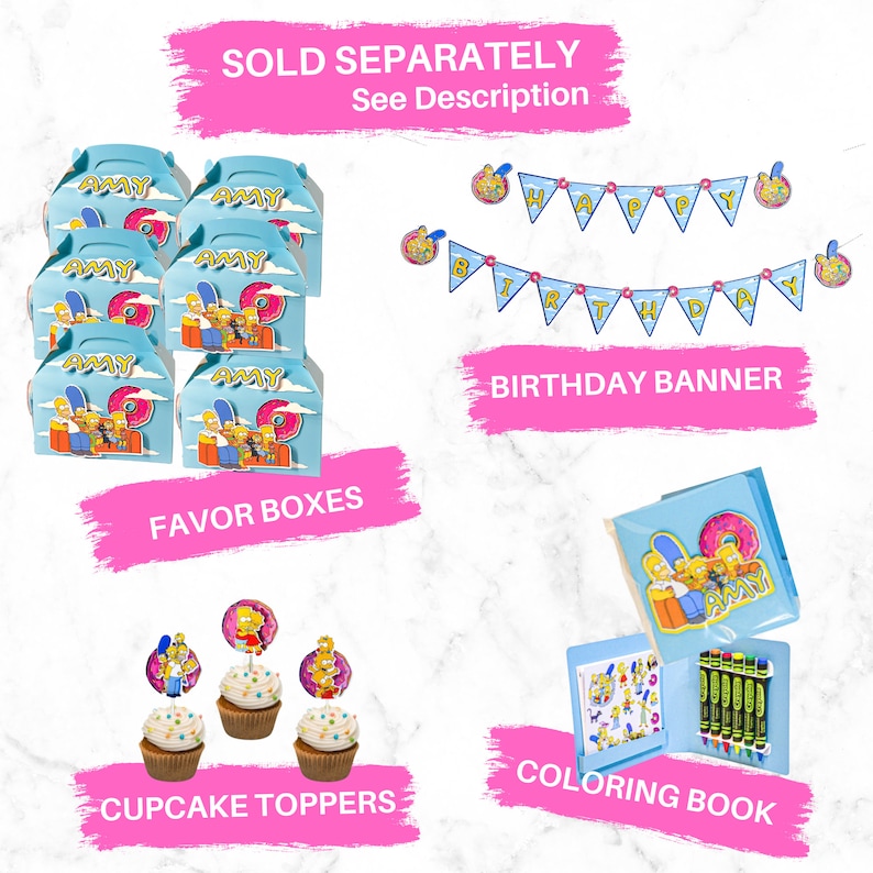 The Simpsons Birthday Banner, the Simpsons Party Decorations, Simpsons ...